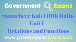 Samacheer Kalvi 10th Maths Chapter 1 Relations and Functions
