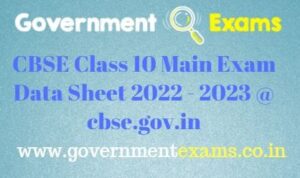 CBSE Class 10 Date Sheet 2023 PDF - Government Exams