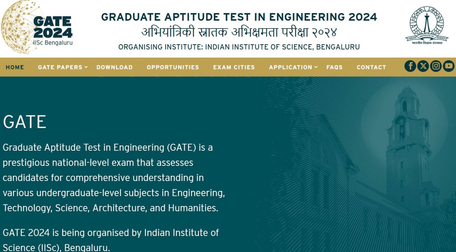 GATE 2024 Exam Notification, Syllabus and Important Dates