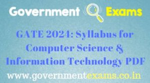 GATE Computer Science Information Technology Syllabus - Government Exams