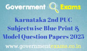 2nd PUC Model Question Papers 2025 - Government Exams